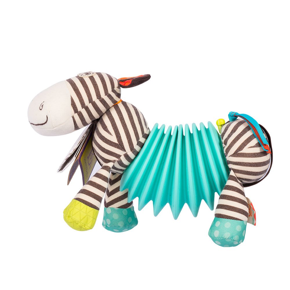 B. toys – B. Snuglies Squeezy Zeeby – Musical Accordion Zebra Plush ...