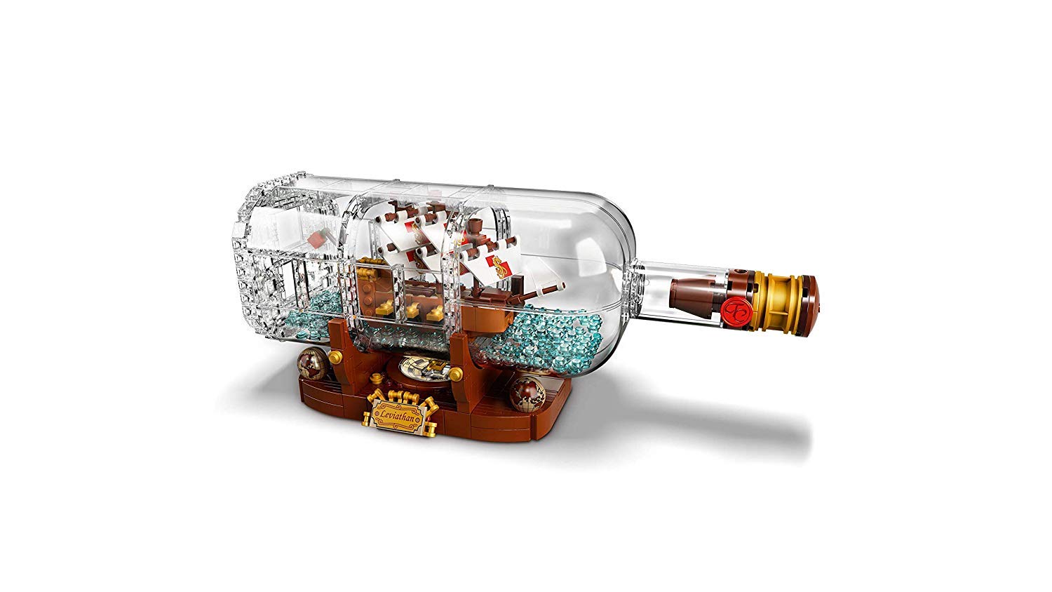 LEGO 21313 Ideas Ship in Bottle Construction Set, Brick-built Bottle ...