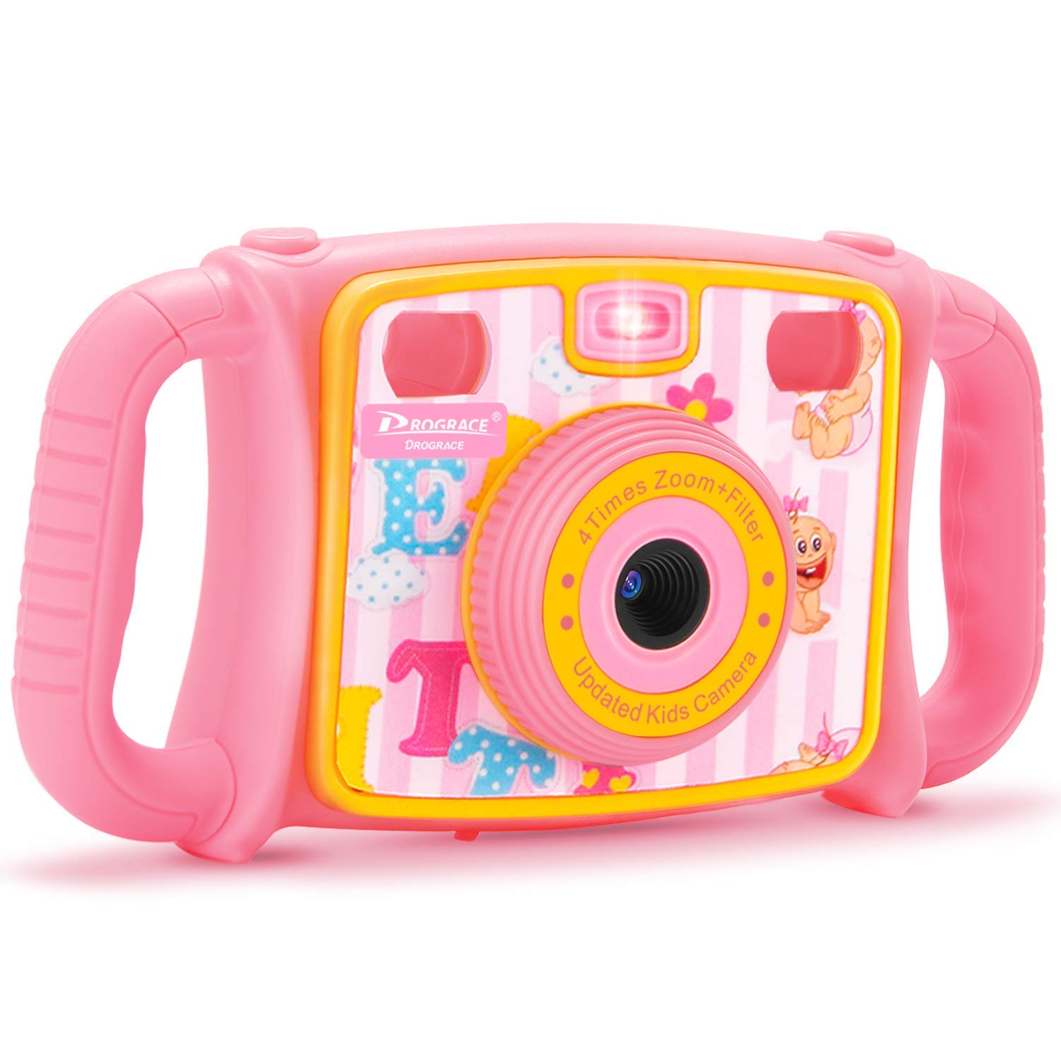 DROGRACE 1080P HD Kids Digital Photo/Video Camera with 4X Zoom, Flash ...