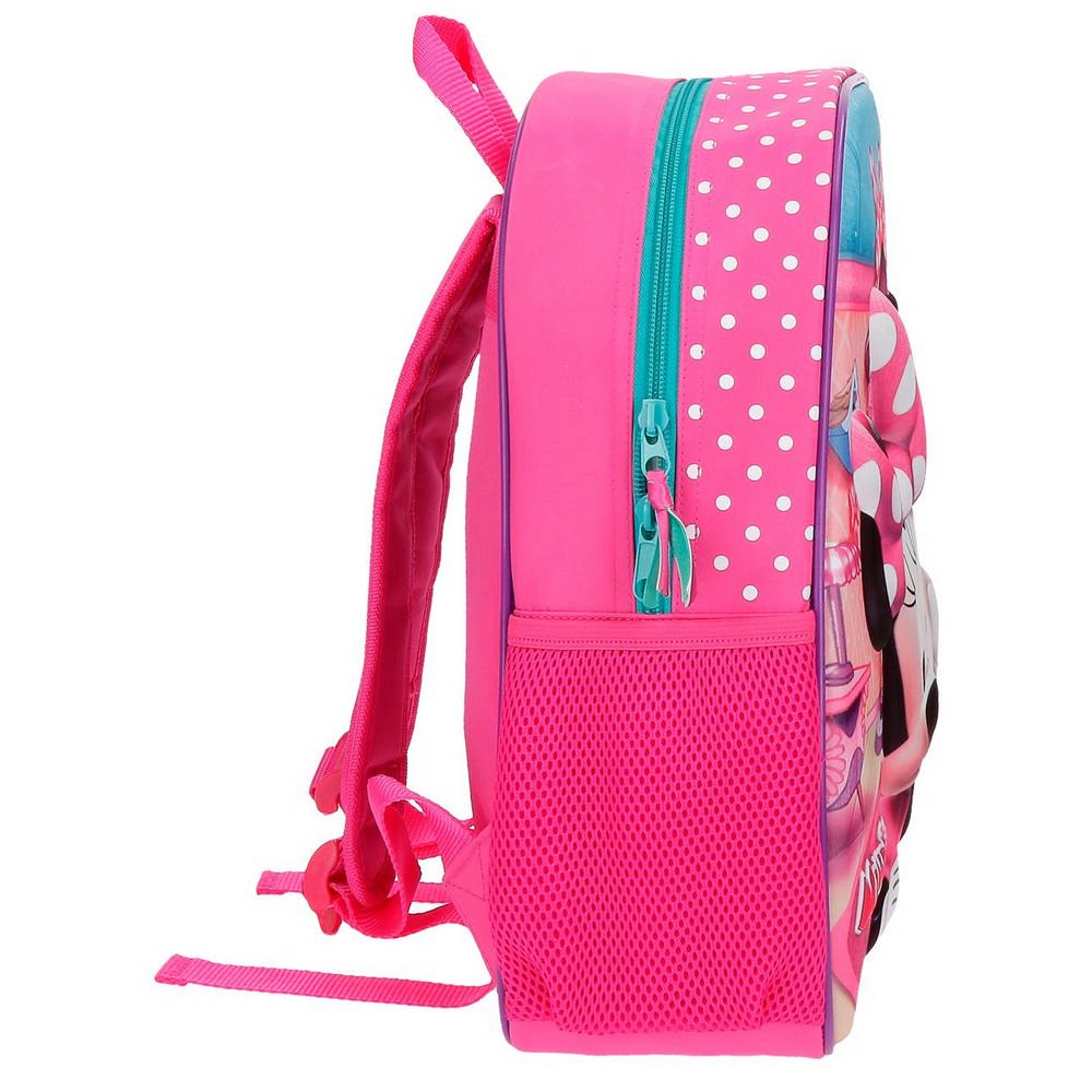 Minnie Smile Pink Preschool backpack. 33cm. Front part in 3D – TopToy