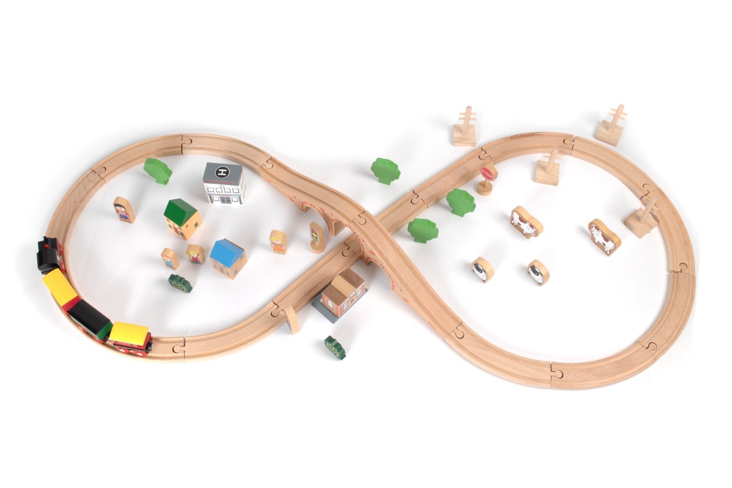 Tidlo Wooden Figure of Eight Train Set (50 Piece) – TopToy