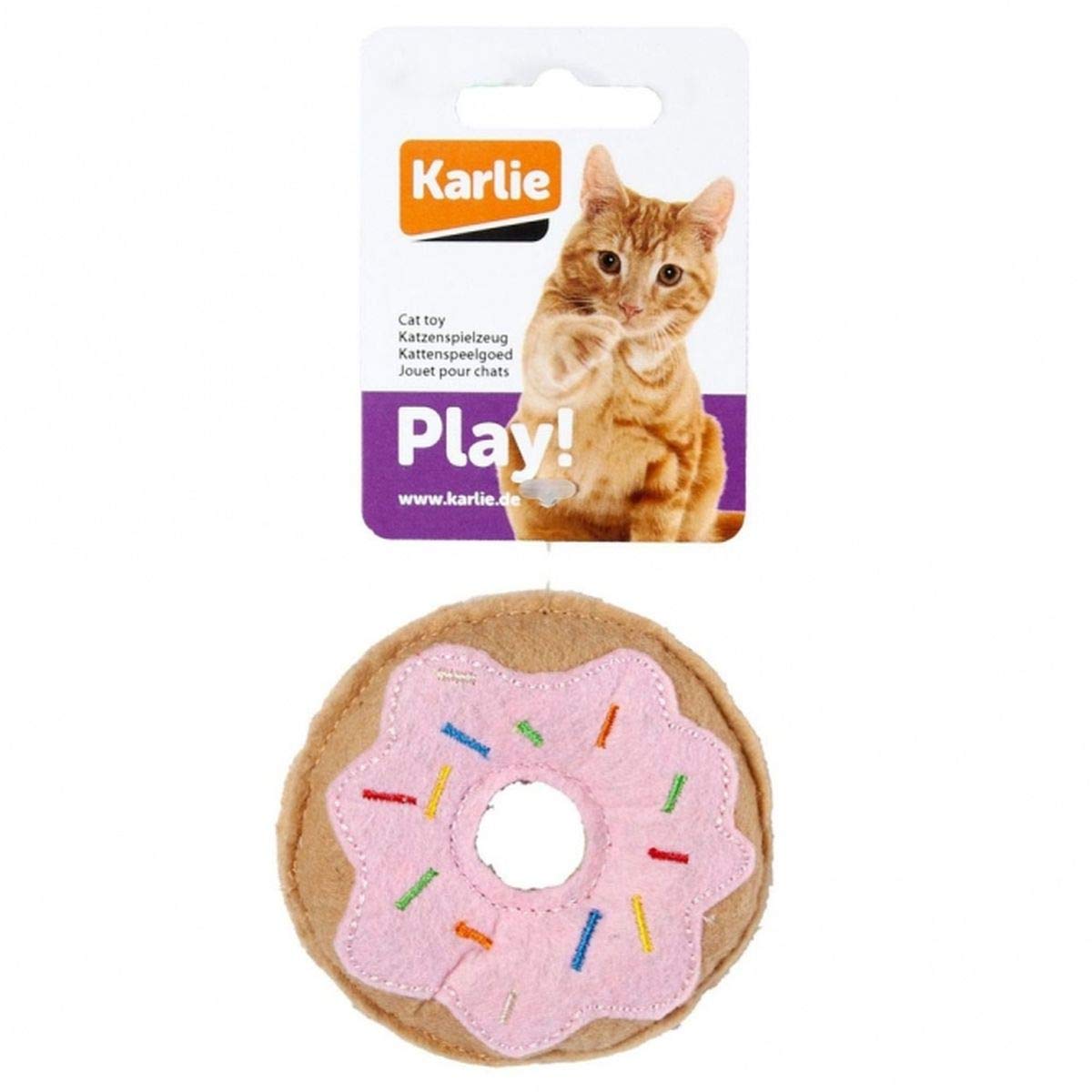 Karlie 521595 Cat Toy Texile Pink Donut 7.5 cm – TopToy