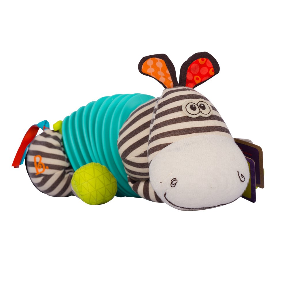 B. toys – B. Snuglies Squeezy Zeeby – Musical Accordion Zebra Plush ...