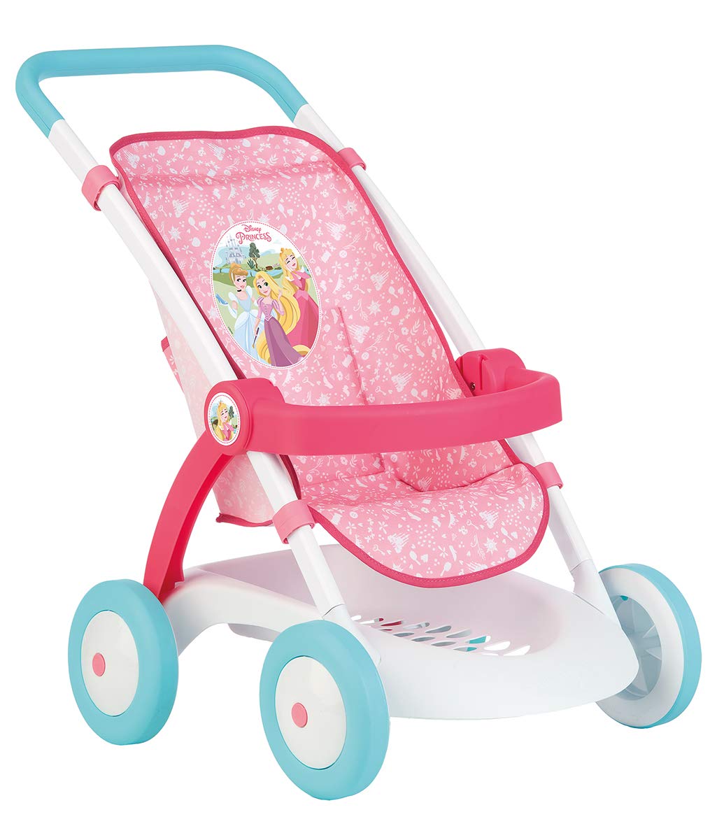 Smoby 254002 Disney Princess Stroller for Dolls and Dolls with Storage ...