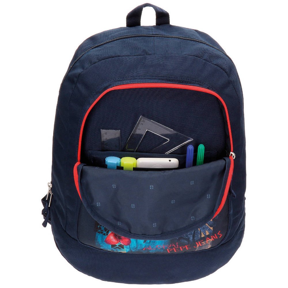Pepe Jeans Mangrove Backpack Adaptable to Trolley Blue 33x43x15 cms ...