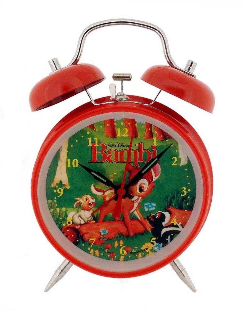 DigiTech Mechanical Alarm Clock by Disney, Plastic, Rot Bambi, 12 x 6 x ...