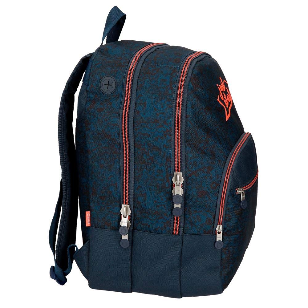 Enso Monsters Double compartment Backpack Blue 32x44x22 cms Polyester ...