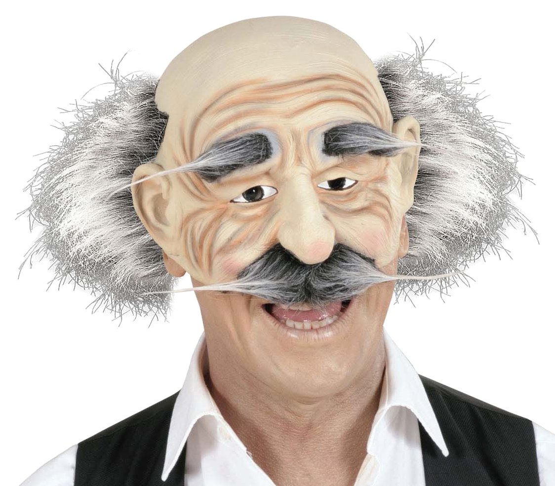 Chinless Old Man Masks W/Eyebrows/Moust. Old & Elderly Masks Eyemasks ...