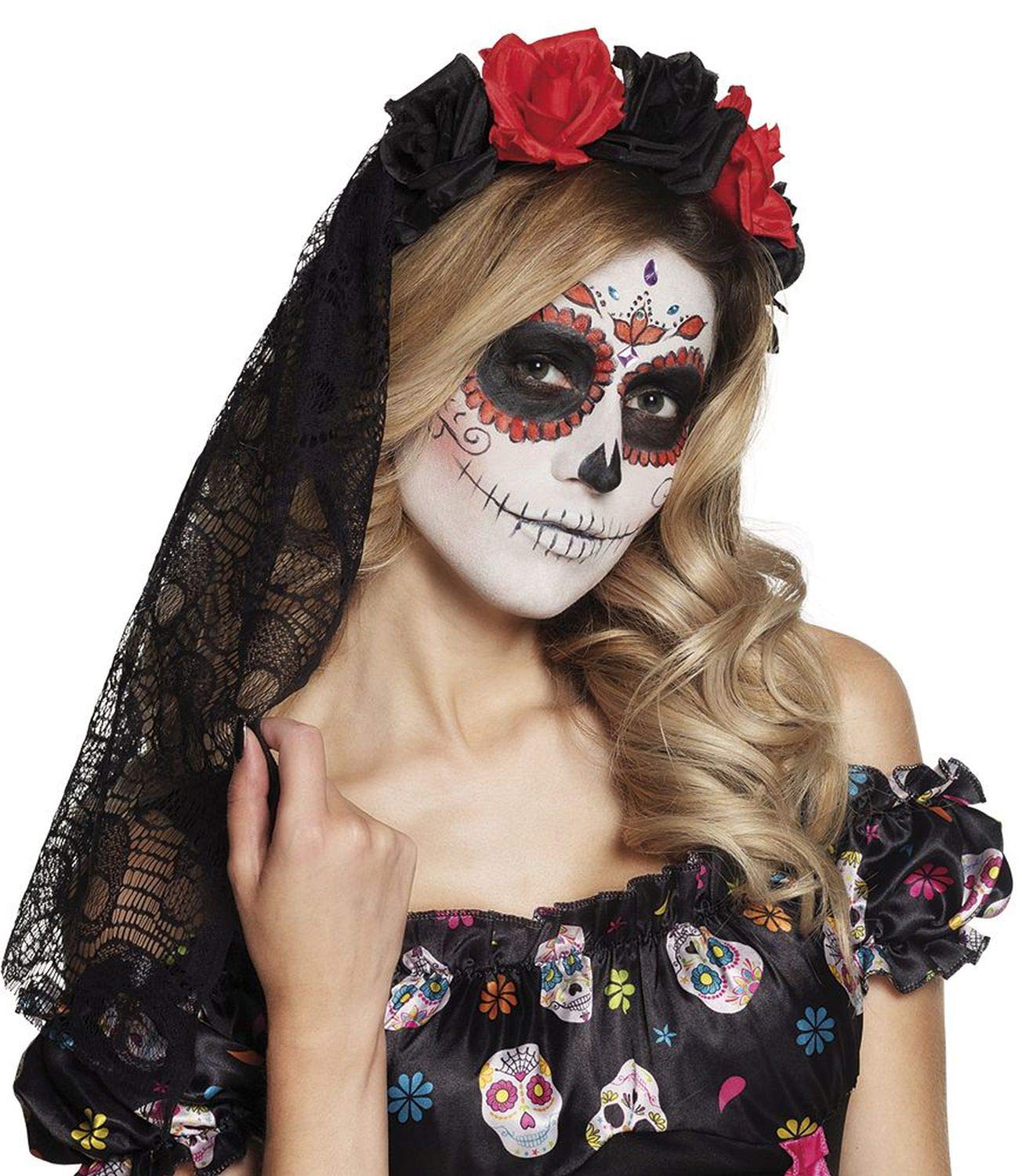 BOLAND La Rosa Day of The Dead 10130894 Alice Band Black/Red – TopToy