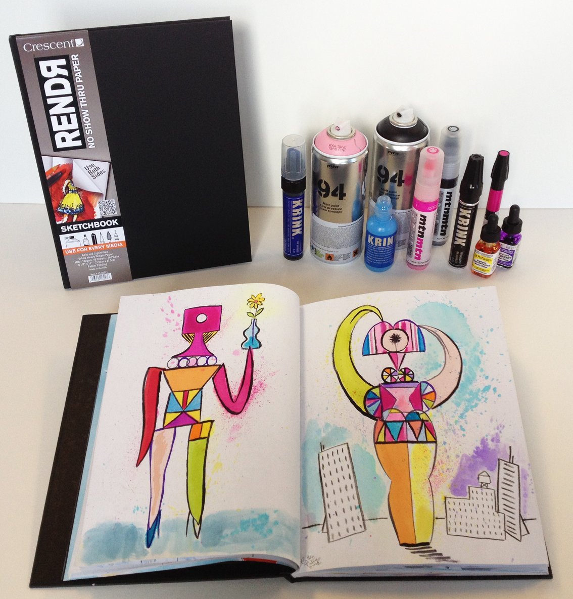 Crescent Cardboard Co RENDR No Show Thru Drawing Pad 9 x 12-inch, 24 ...