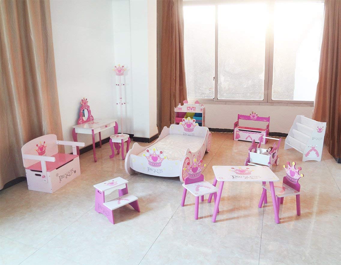 Kiddi Style Wooden Princess Dressing Table & Stool – Pink – TopToy