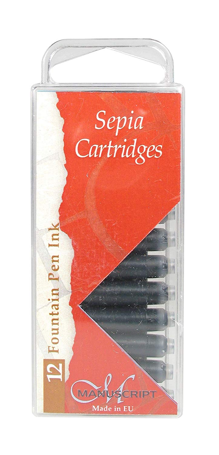 Manuscript Pack of 12 Sepia Ink Calligraphy Cartridges – TopToy