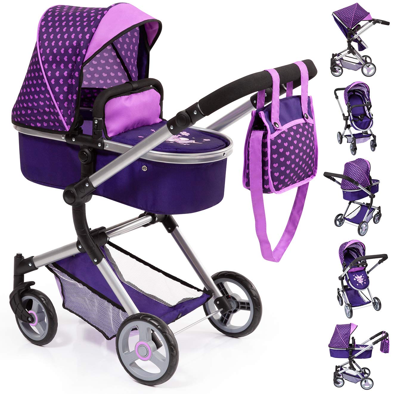 Bayer Design 18476AA Stroller, Doll Combi Pram Neo Vario with Changing ...
