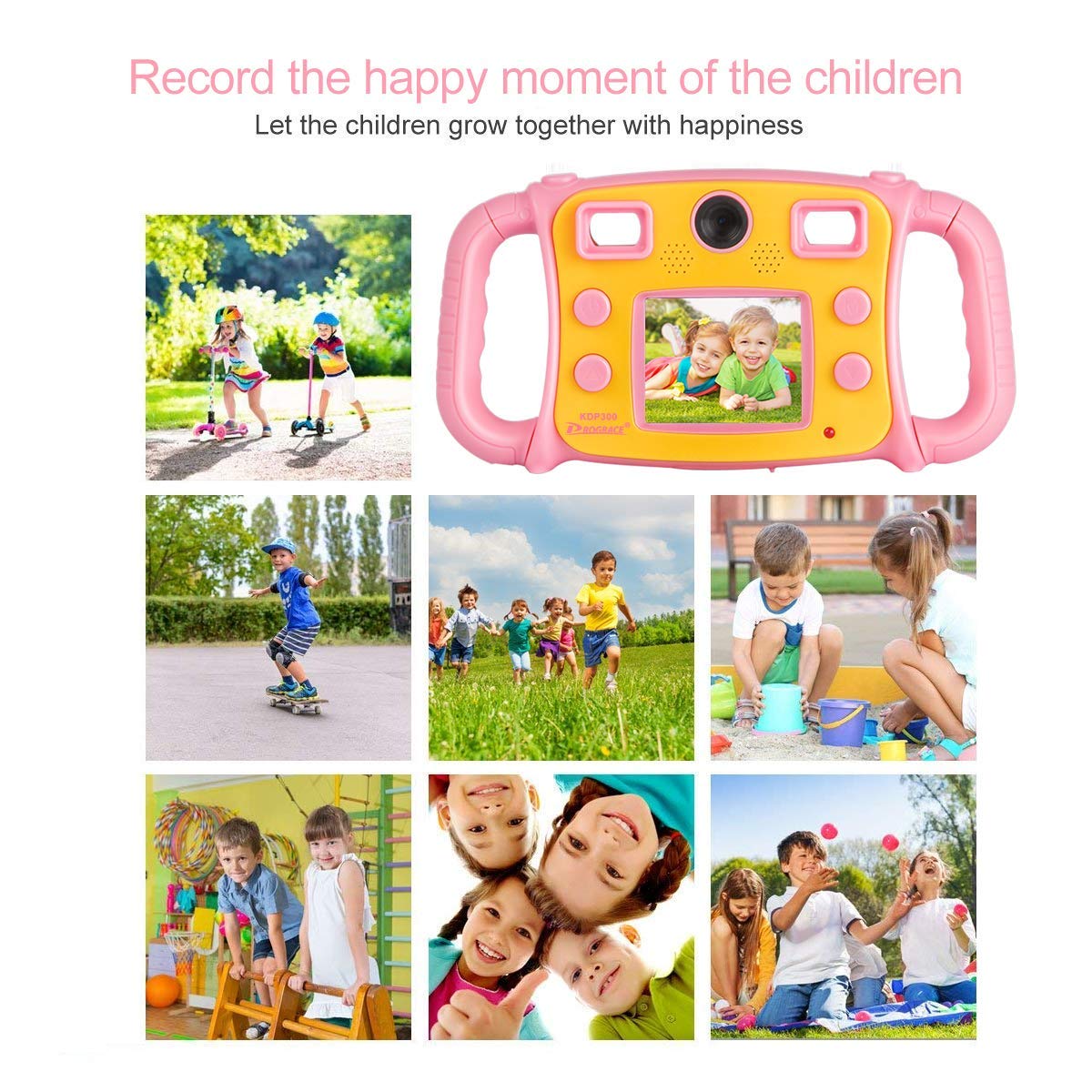 DROGRACE 1080P HD Kids Digital Photo/Video Camera with 4X Zoom, Flash ...