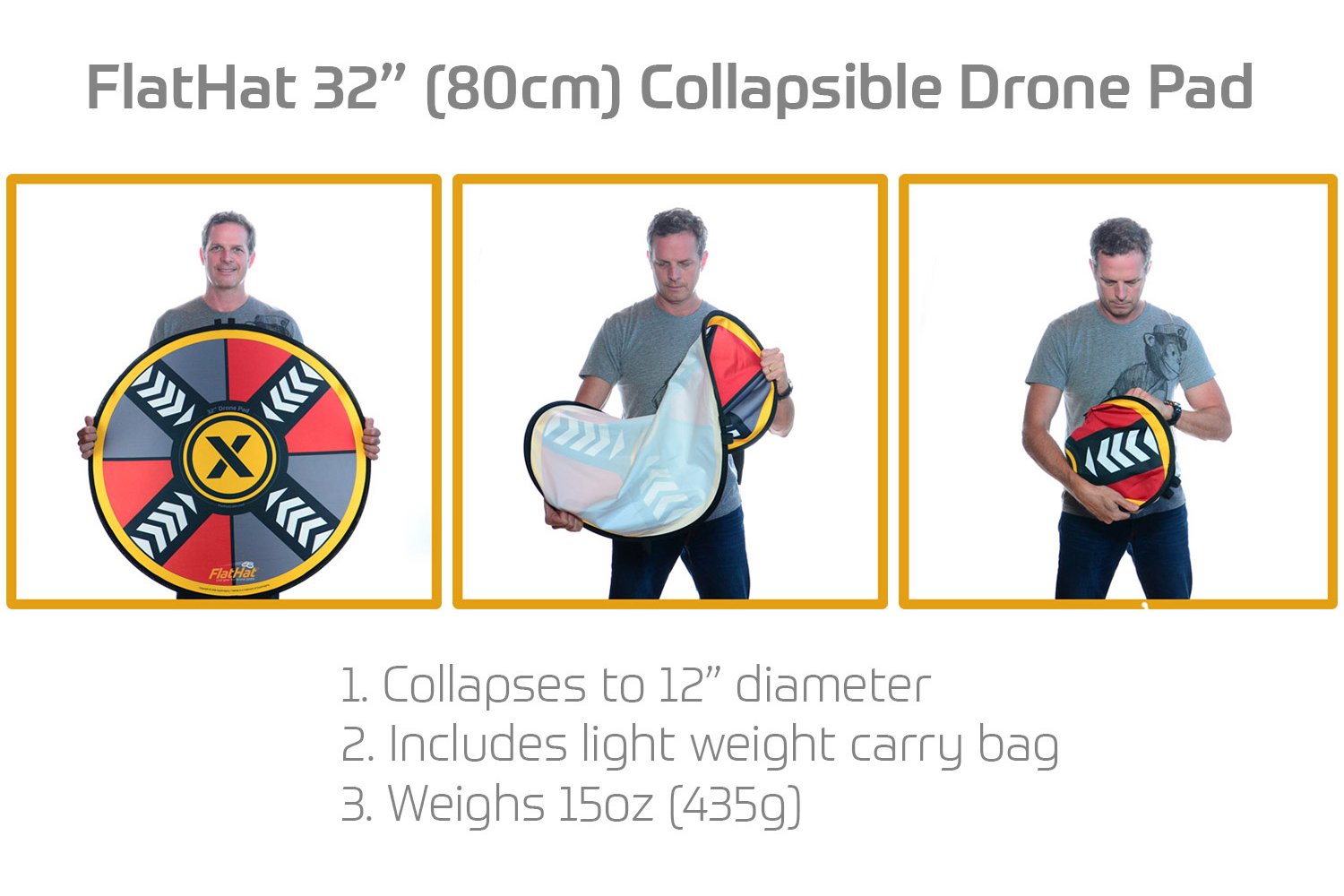 FlatHat 32-Inch Collapsible Drone Pad – Multi-Colour – TopToy