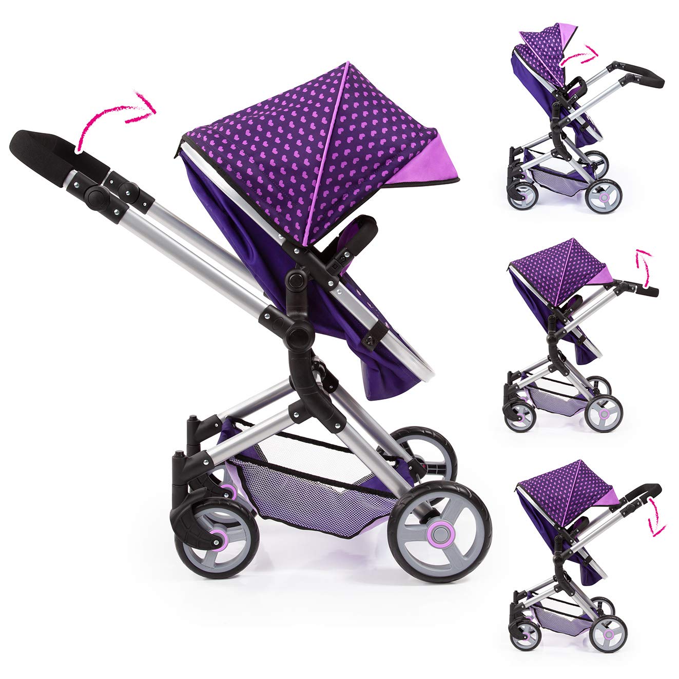 Bayer Design 18476AA Stroller, Doll Combi Pram Neo Vario with Changing ...