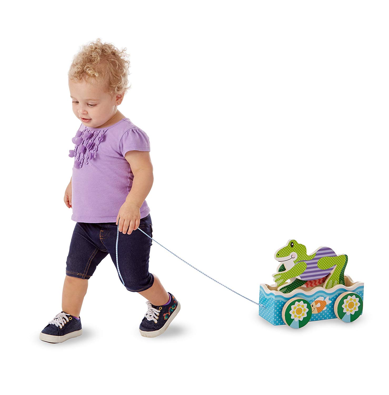 Melissa & Doug 13615 First Play Friendly Frogs Wooden Pull Toy, Multi ...