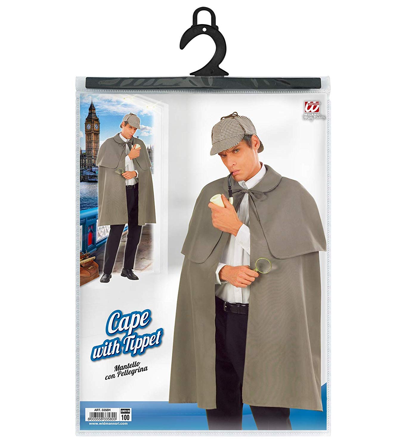 Widmann CS923358 Detective Cape With Tippet – Adult Accessory Men ...