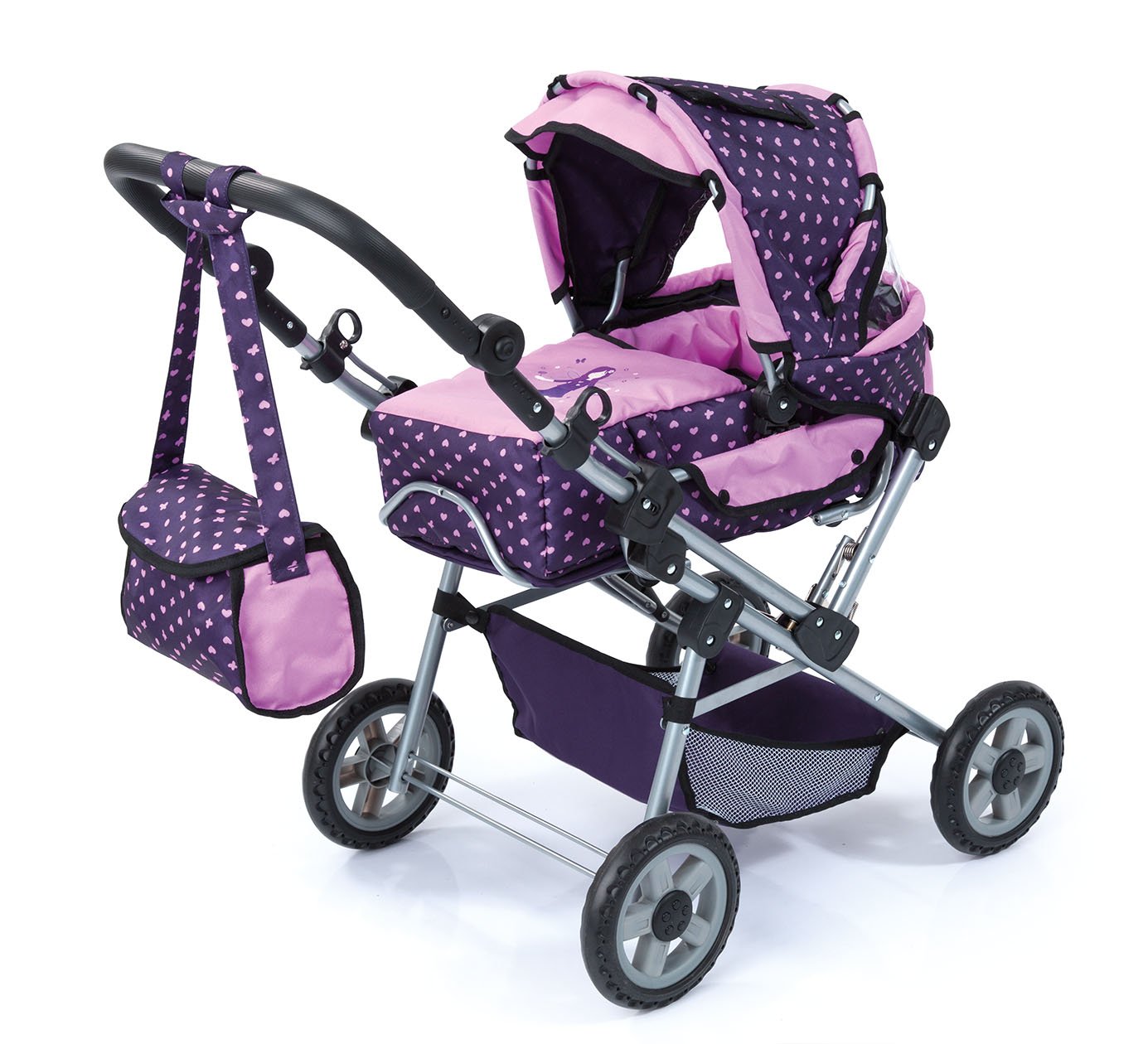 Bayer Design 19175AA Trendsetter Doll Pram, Purple, Soft Pink – TopToy