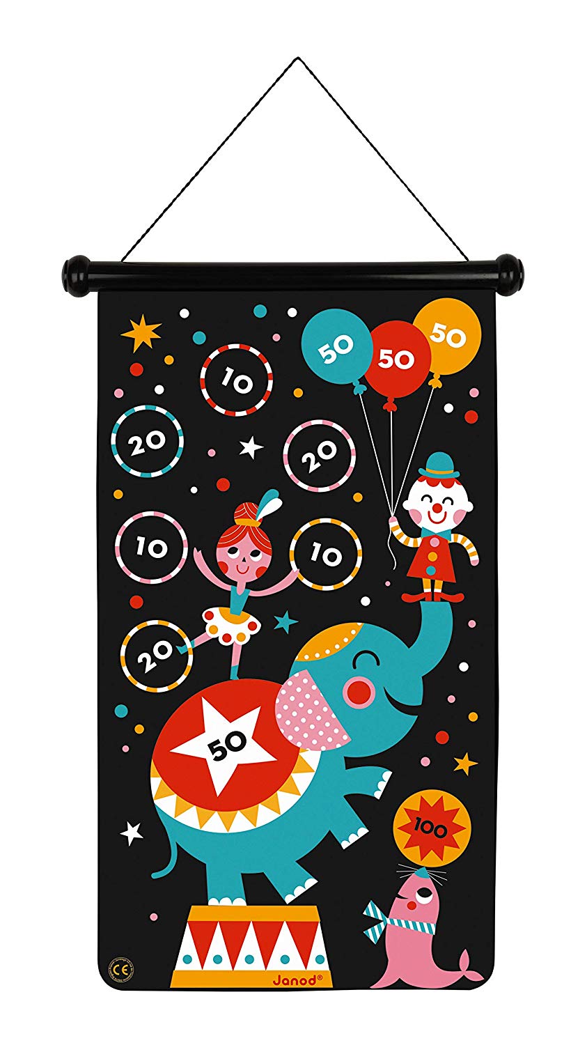 Janod – Circus Theme Magnetic Dart Game – Recto/Verso – Skill Game ...