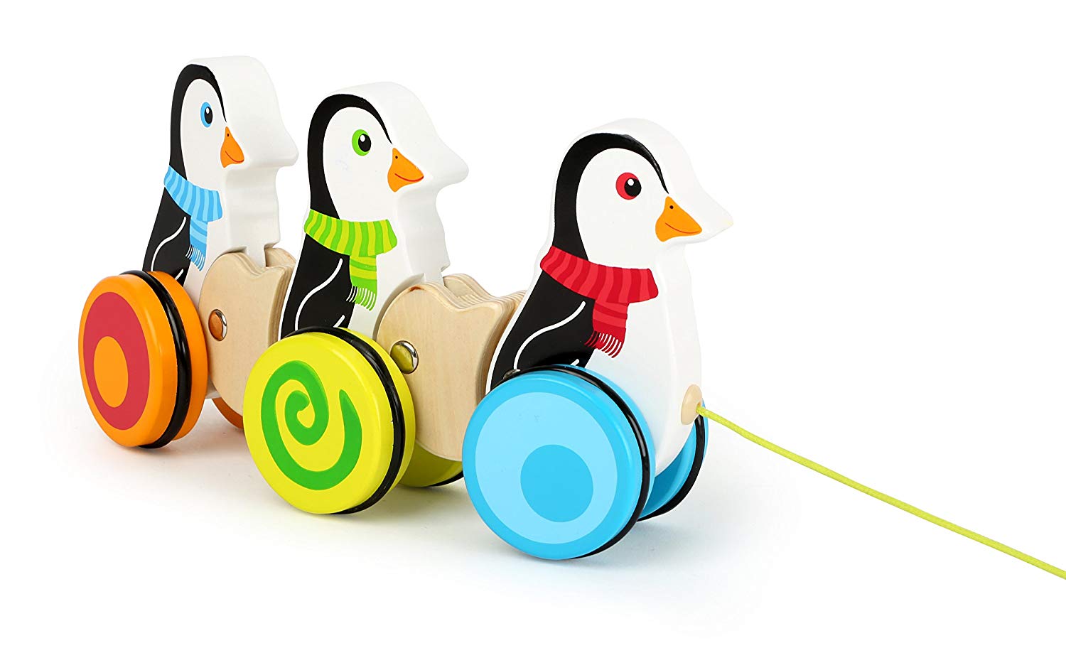 Small Foot 10637 Wooden Along Toy with Three Linked Penguins on Wheels ...