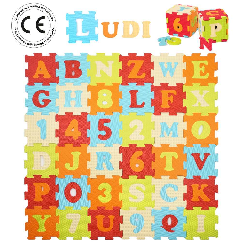 LUDI Foam Puzzle Pieces with Letters and Numbers-Random model – TopToy