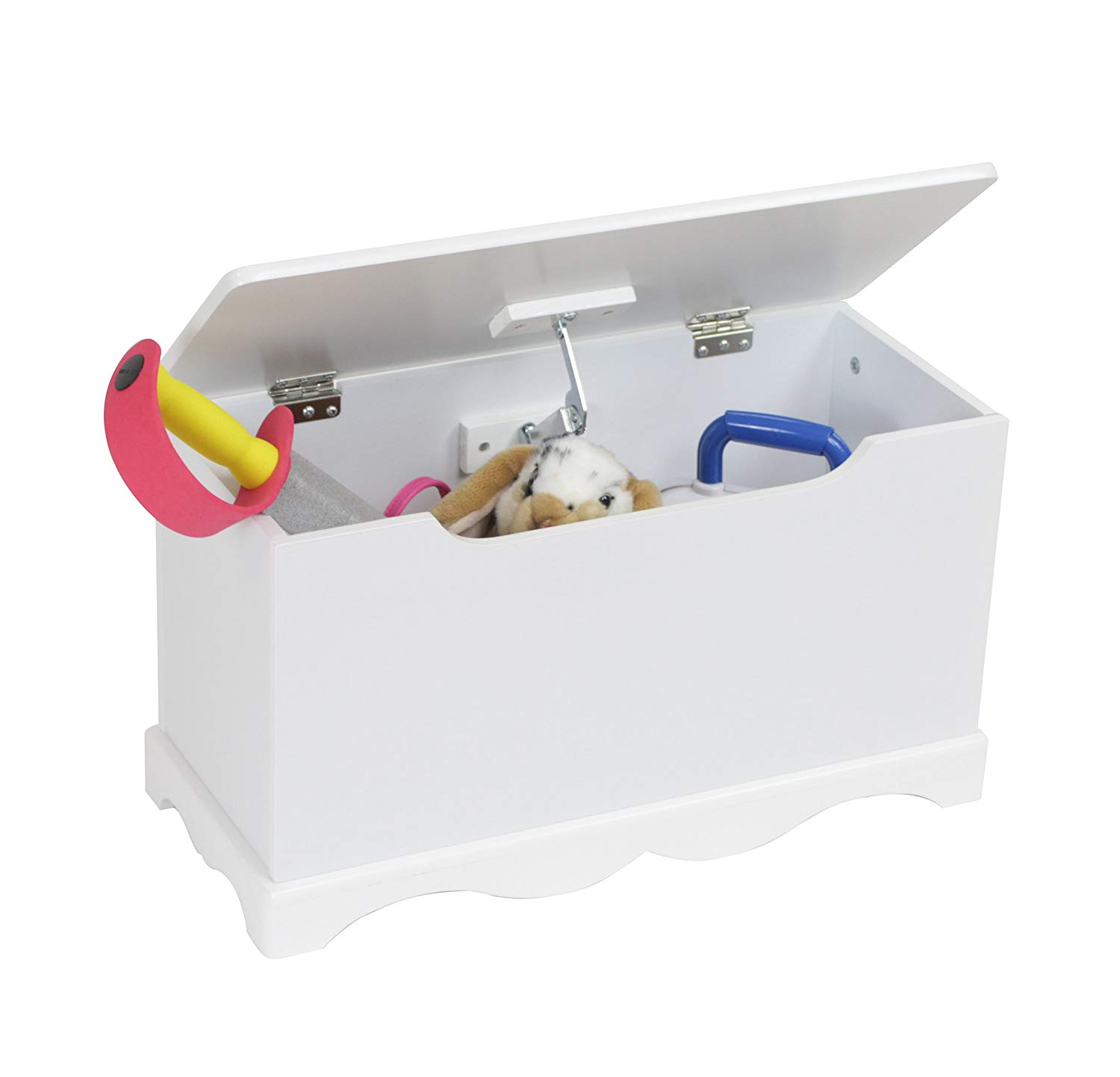 Liberty House Toys Wooden White Toy Box, Wood, 32cm H x 59cm W x 26cm L ...