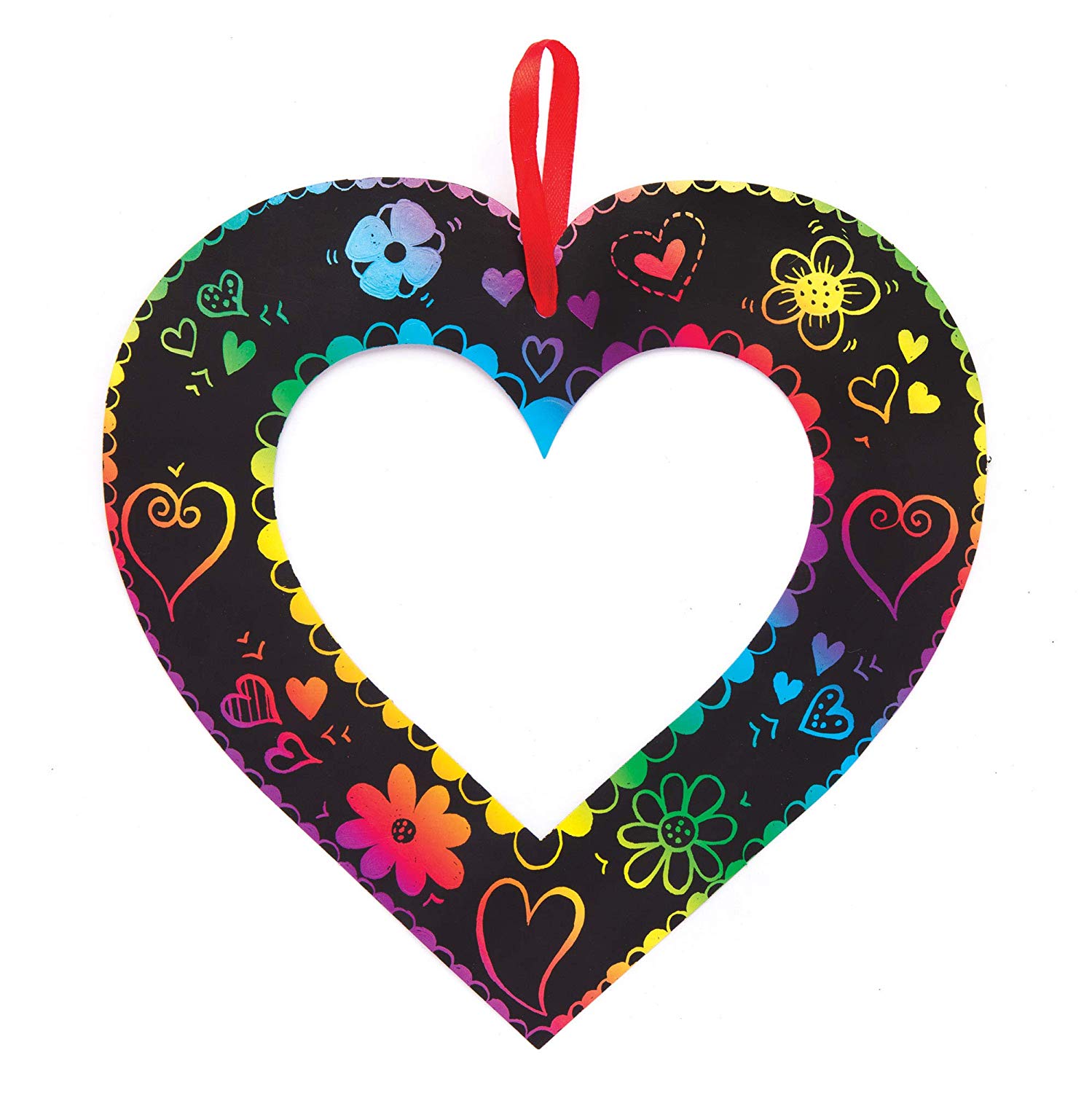 Baker Ross Heart Scratch Art Wreaths (Pack of 8) For Kids to Make and ...