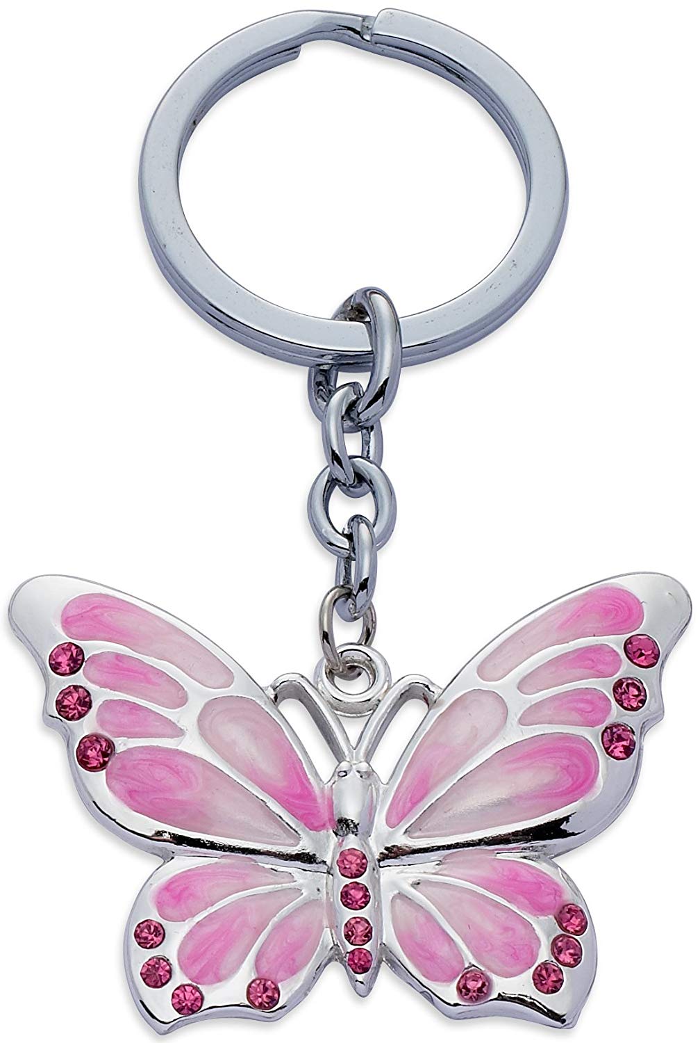 Jodie Rose Pink Colour Crystal Butterfly Keyring – TopToy