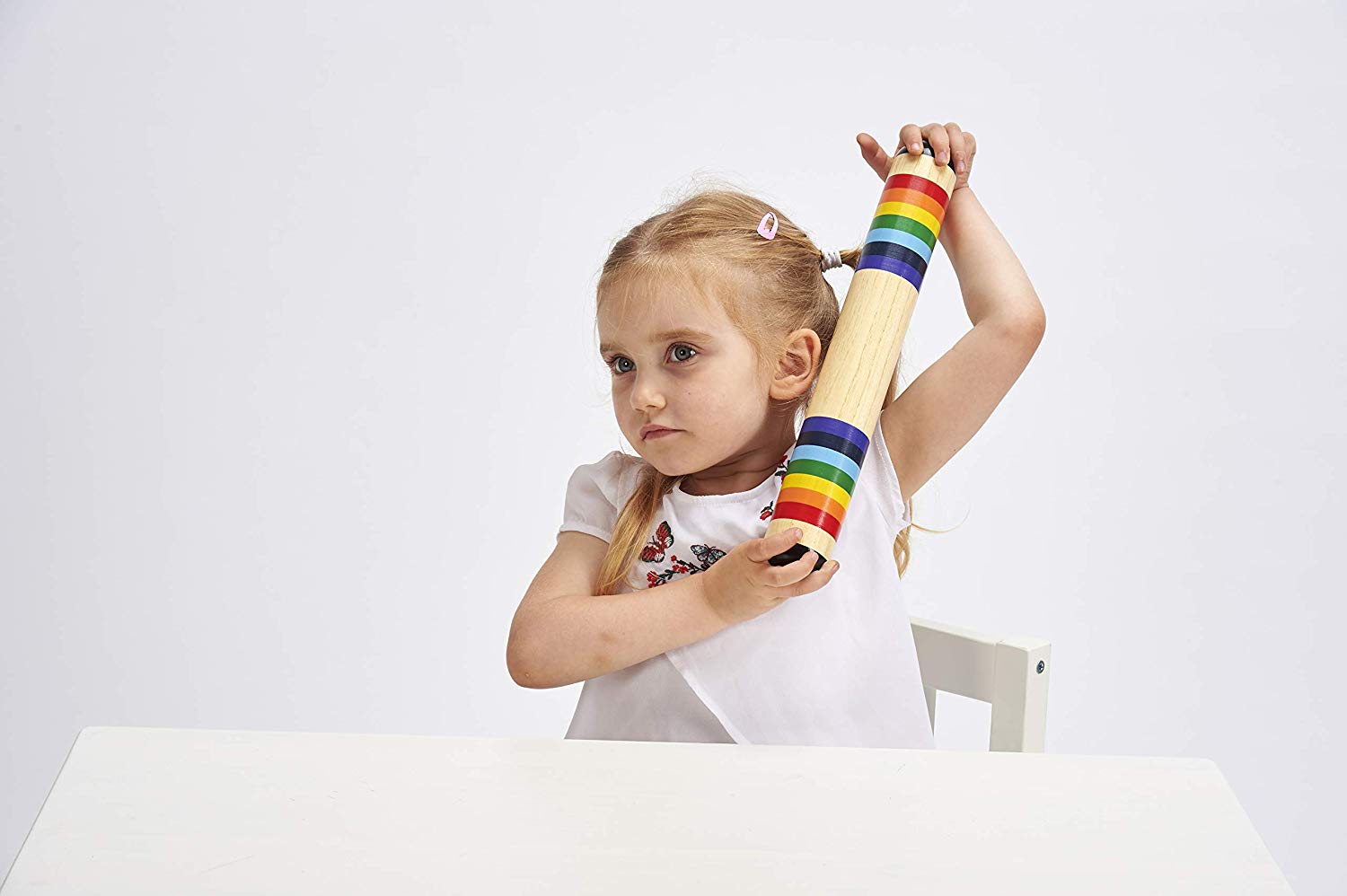 TickiT 85115 Wooden Rainmaker, Natural Wood with Rainbow Strips ...