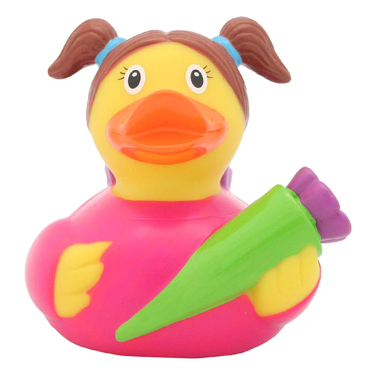 Lilalu Duck SCHOOLCHILD with Girl, Rubber Duck, Rubber Duck Squeaker ...
