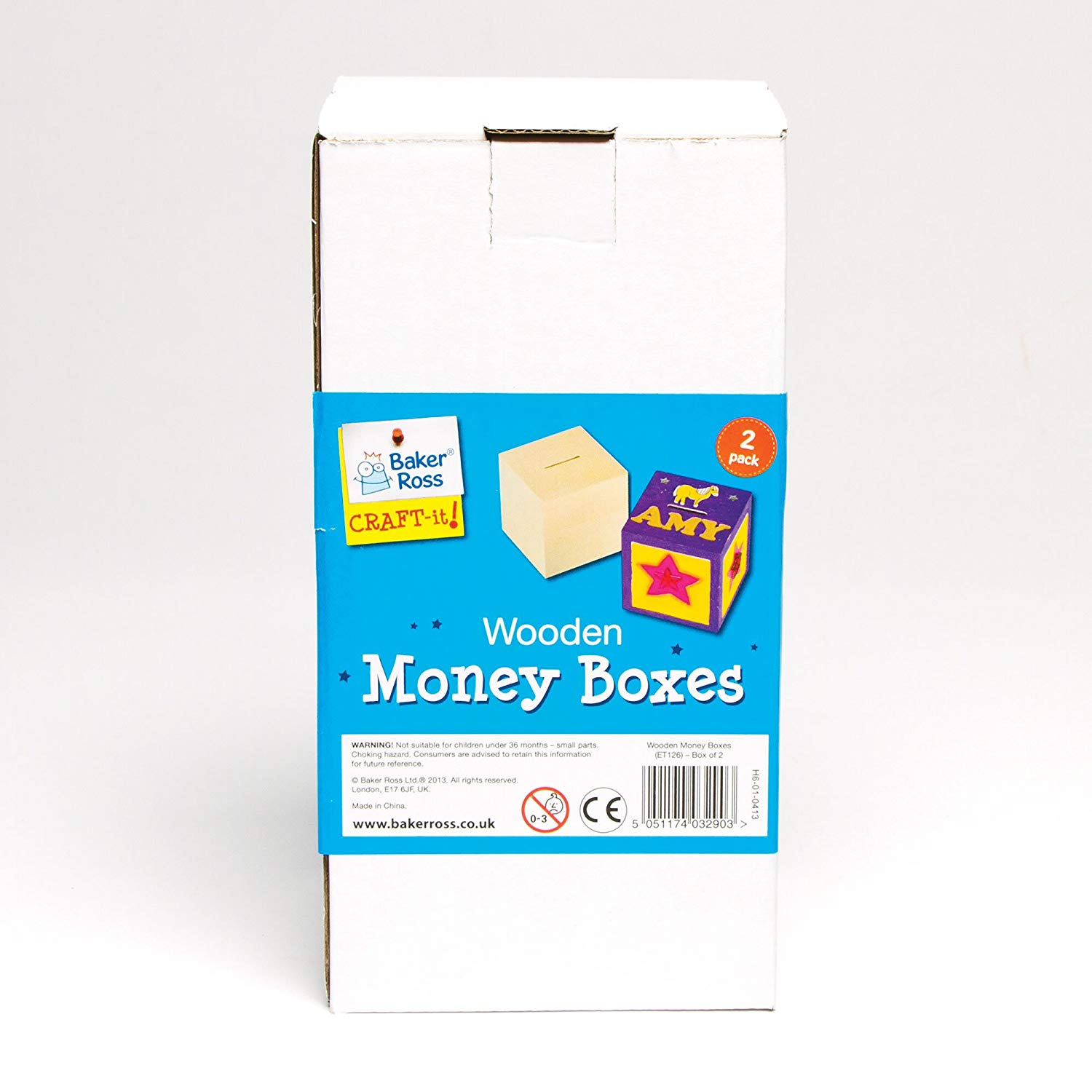 Wooden Cube Money Boxes 8.5cm with Removable Stopper For Children to ...
