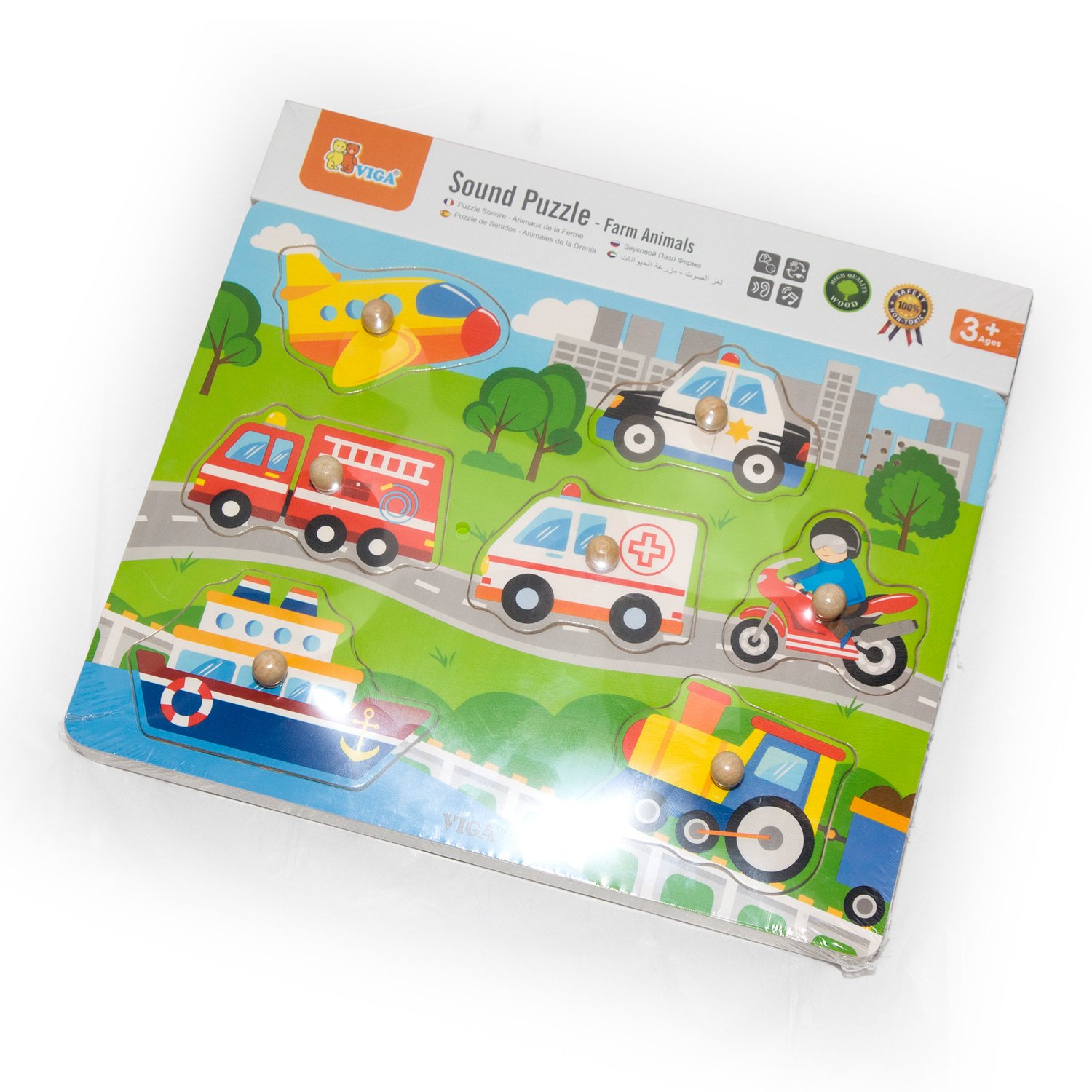 Viga Toys – 51274 – Sound Puzzle – Vehicles – TopToy