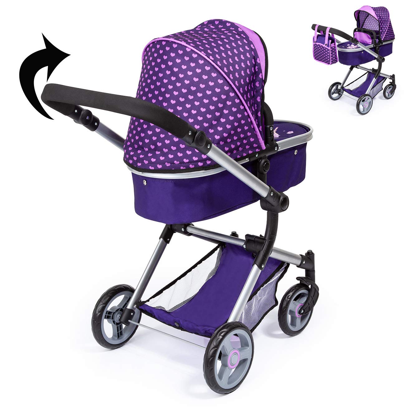 Bayer Design 18476AA Stroller, Doll Combi Pram Neo Vario with Changing ...