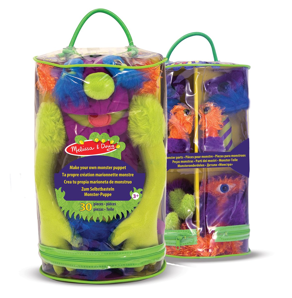 Melissa & Doug Make-Your-Own Fuzzy Monster Puppet Kit With Carrying ...