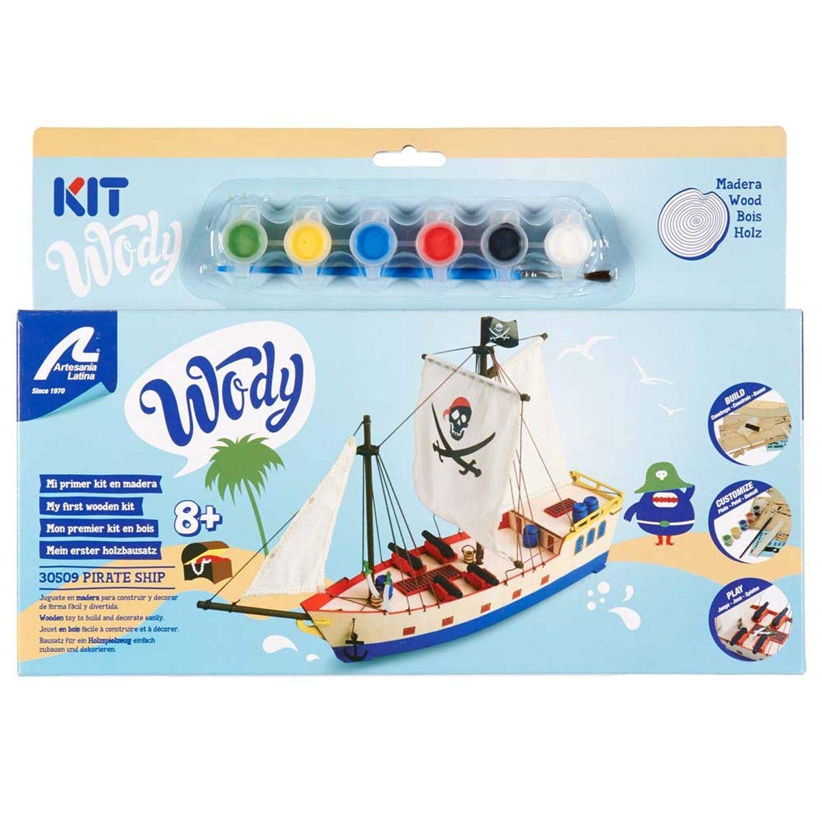 Wooden Model Ship for Kids +8: Pirate Ship – TopToy