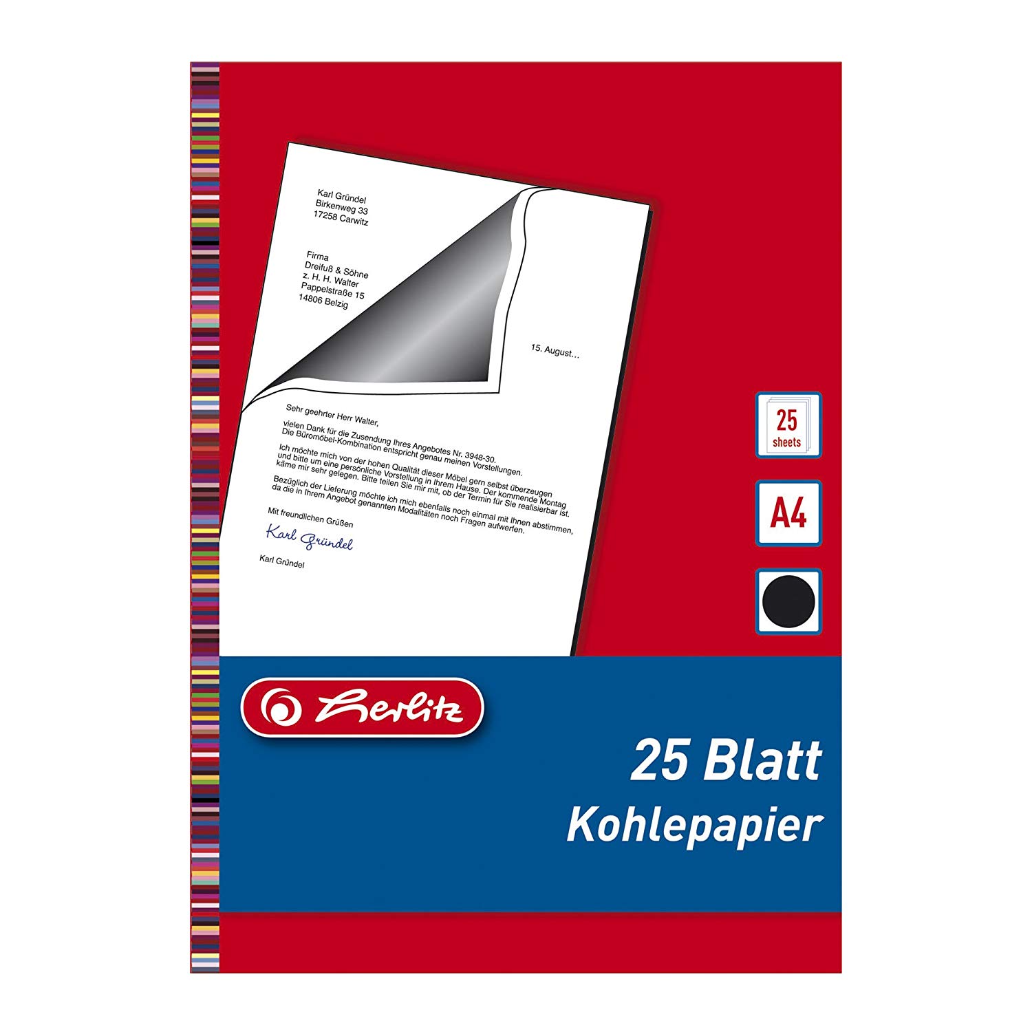 Herlitz A4 Carbon Paper (25 Sheets) – TopToy