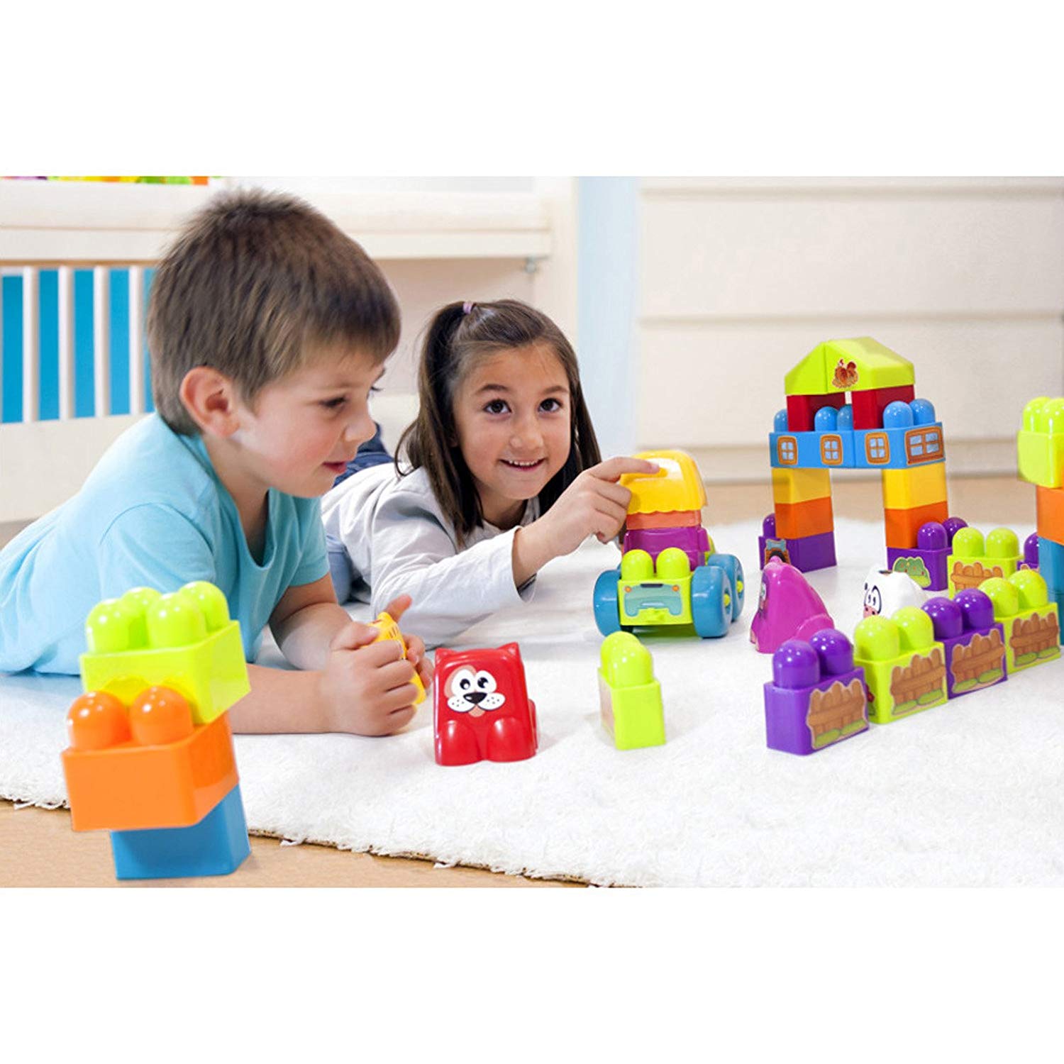 Miniland Miniland32339 Super Blocks Farm 38 Pieces, Multi-Color – TopToy