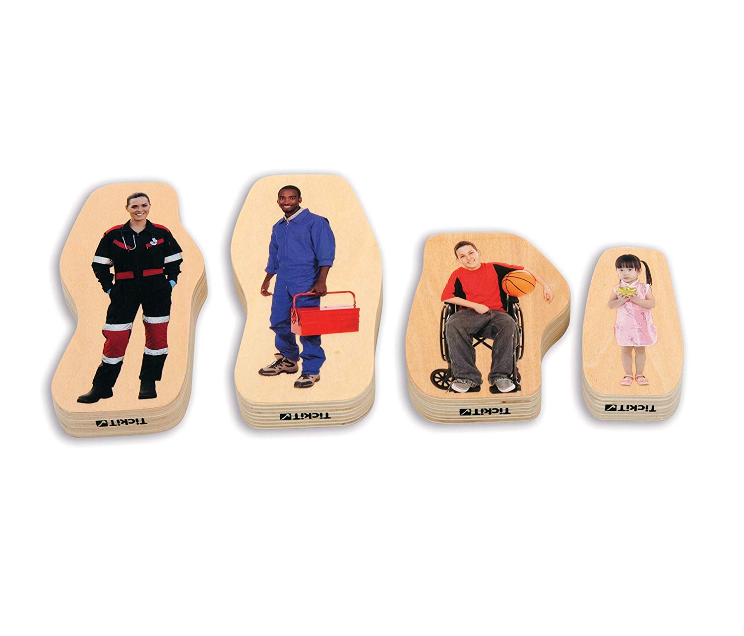 TickiT 73402 Wooden Community People Block Set – TopToy