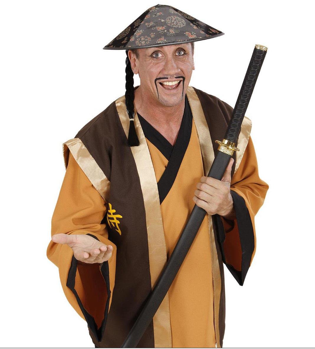 Chinaman Satin withPlait Oriental Hats Caps & Headwear for Fancy Dress ...