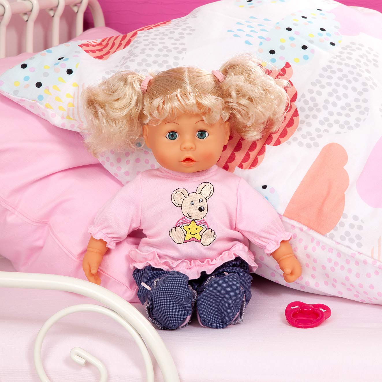 Bayer Design 93813AA Function Doll, Interactive Baby 38cm, Sleep Eyes ...