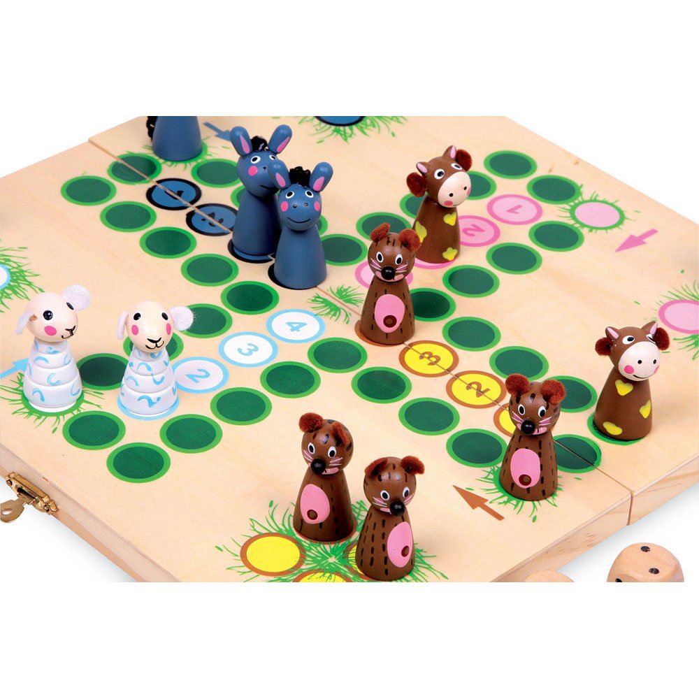 small foot 6257 wooden Ludo Board game “Farm animals”, parlour game ...