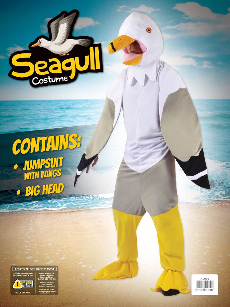 Bristol Novelty AC950 Big Head Seagull Costume, 44-Inch Chest Size – TopToy