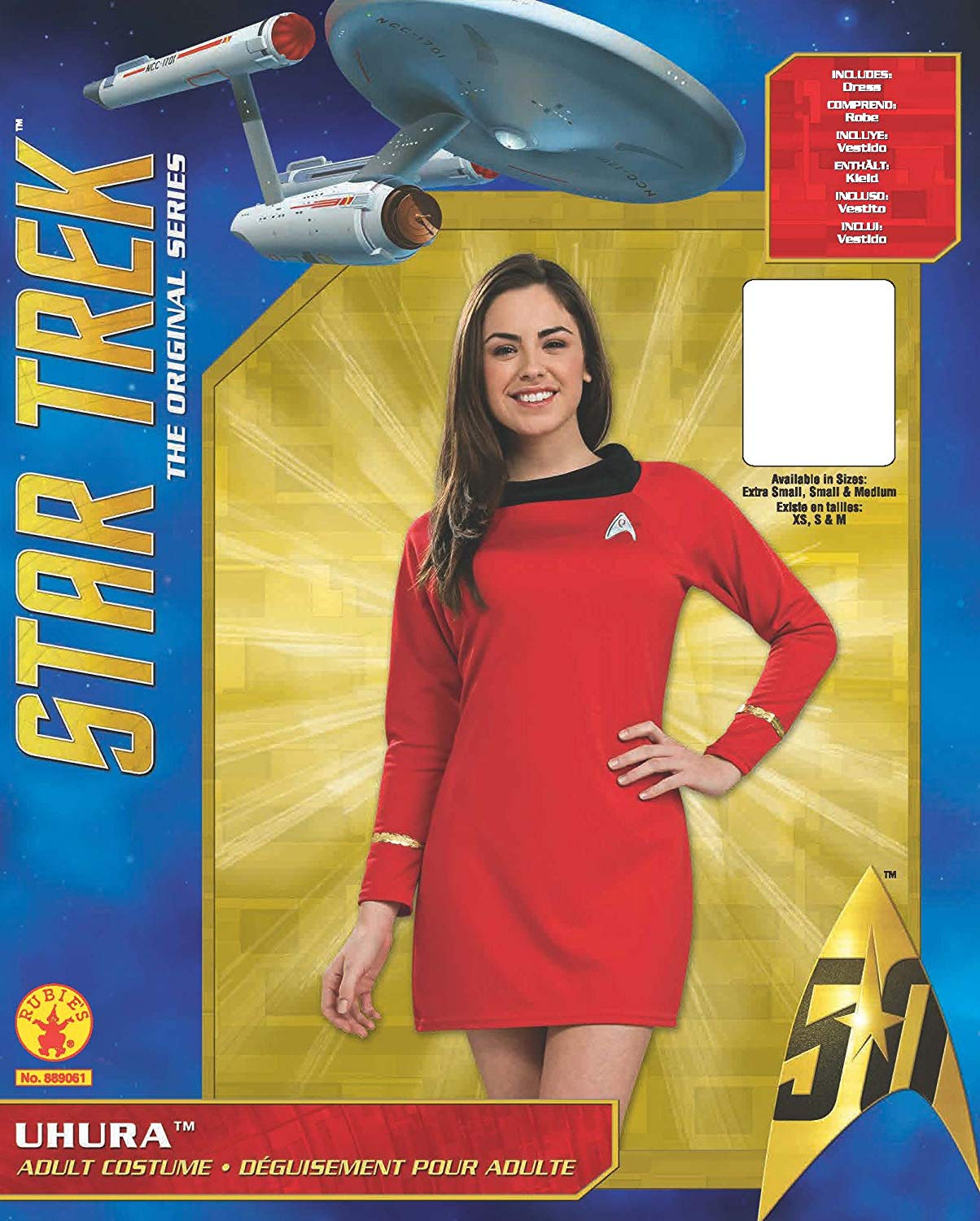 Rubie’s Official Ladies Star Trek Deluxe Uhura Dress Costume – Medium ...