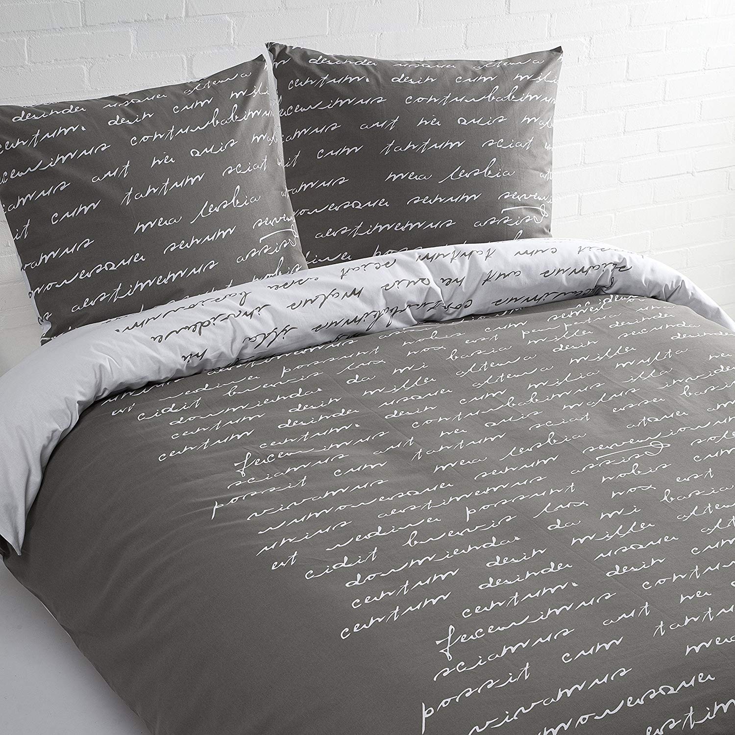 DAYDREAM – Text lits-jumeaux, 68185u Duvet Cover, Grey – TopToy