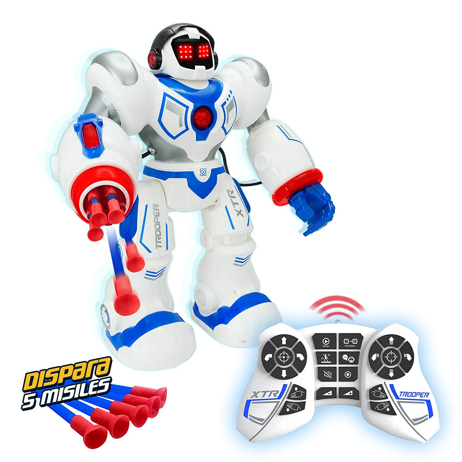 Xtrem Bots XT30039 Trooper BOT Robot Missile Shooting, Interactive Toy ...