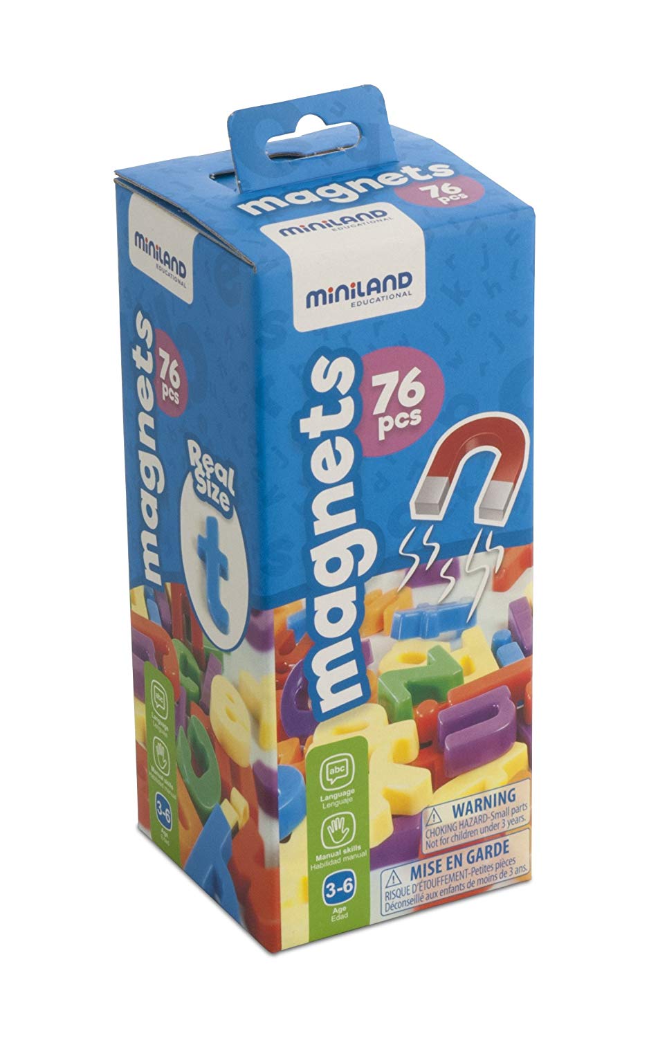 Miniland 95281 Magnetic Small Letters 66 Pieces, Multi-Color – TopToy