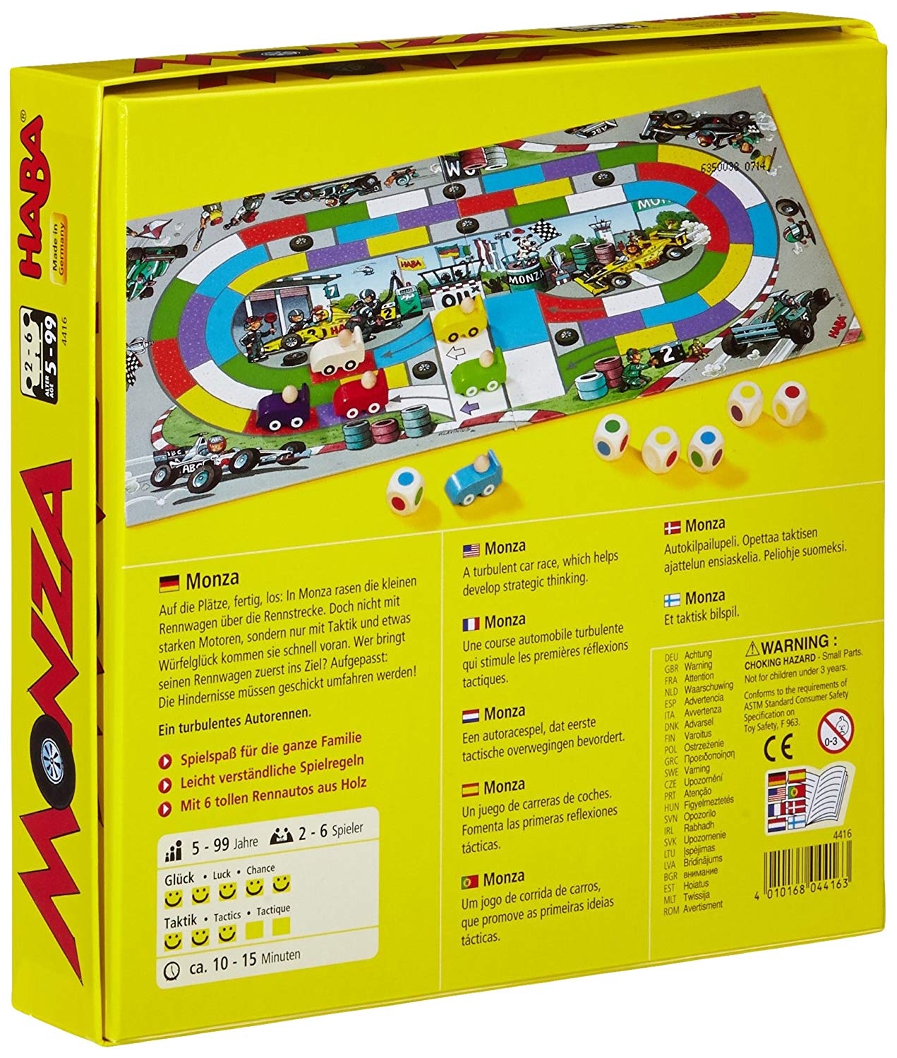 HABA 4416 Monza- A Car Racing Beginner’s Board Game – Ages 5 and Up ...