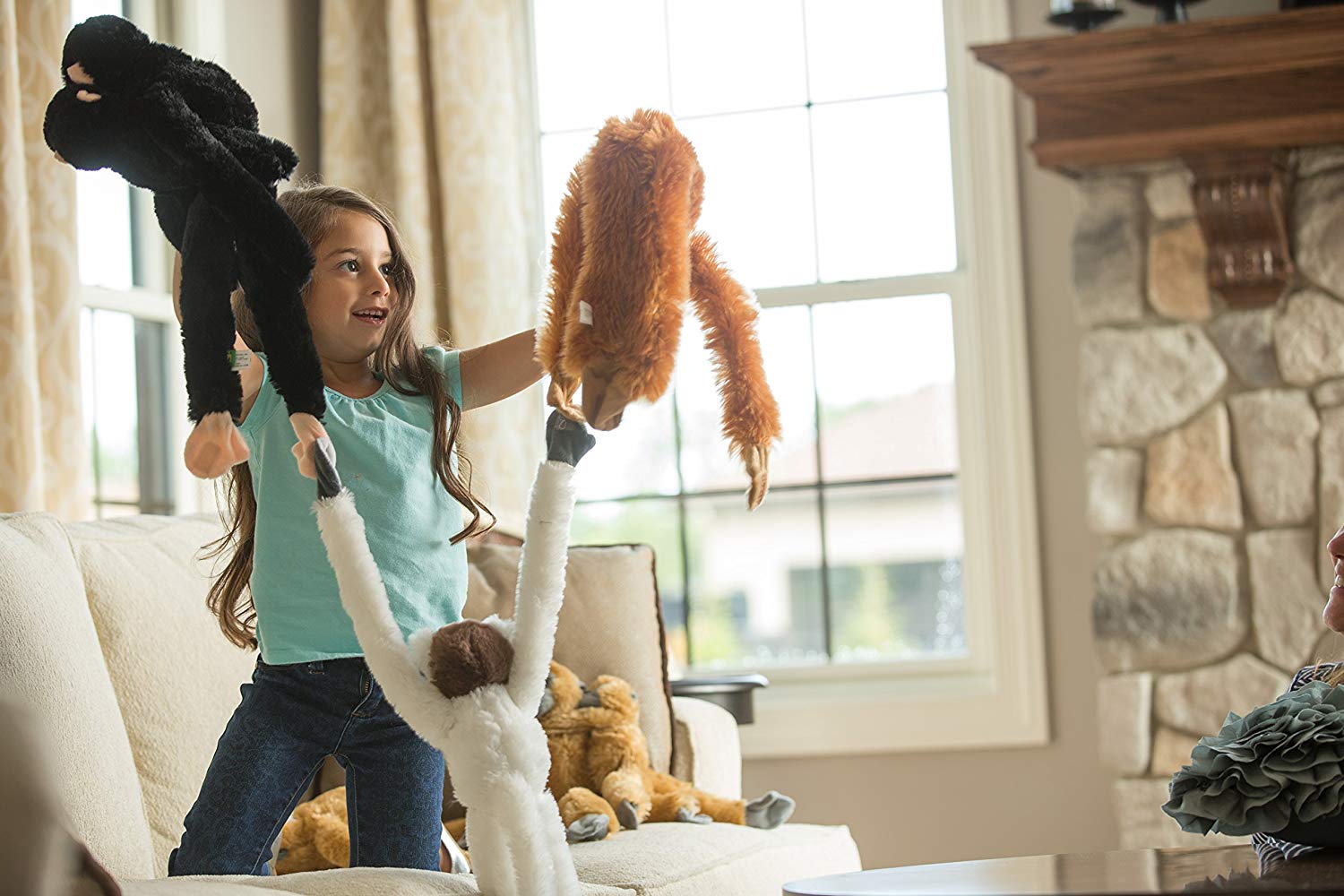 Wild Republic 51 cm Hanging Monkey Chimp Mama with Baby Plush – TopToy