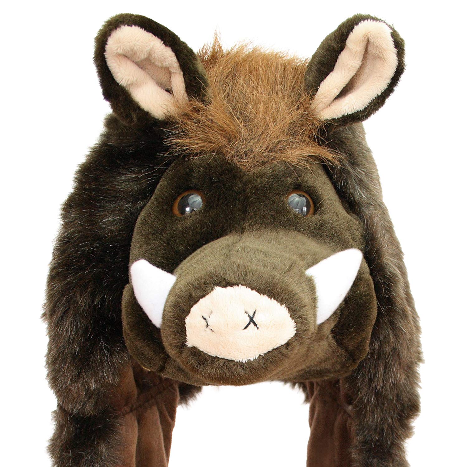 Presents with names wild boar soft and cuddly, plush hat, brown, one ...